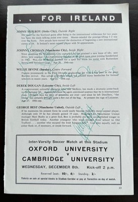 GEORGE BEST DOUGAN IRVINE CROSSAN McILROY signed 1965 N IRELAND ...