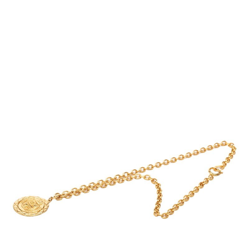 CHANEL COCO Mark Lion motif matelassé Chain Pendant Necklace Women ...