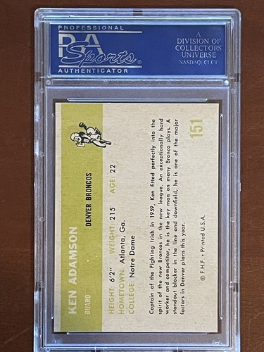 1961 Fleer - #151 Ken Adamson for sale online | eBay