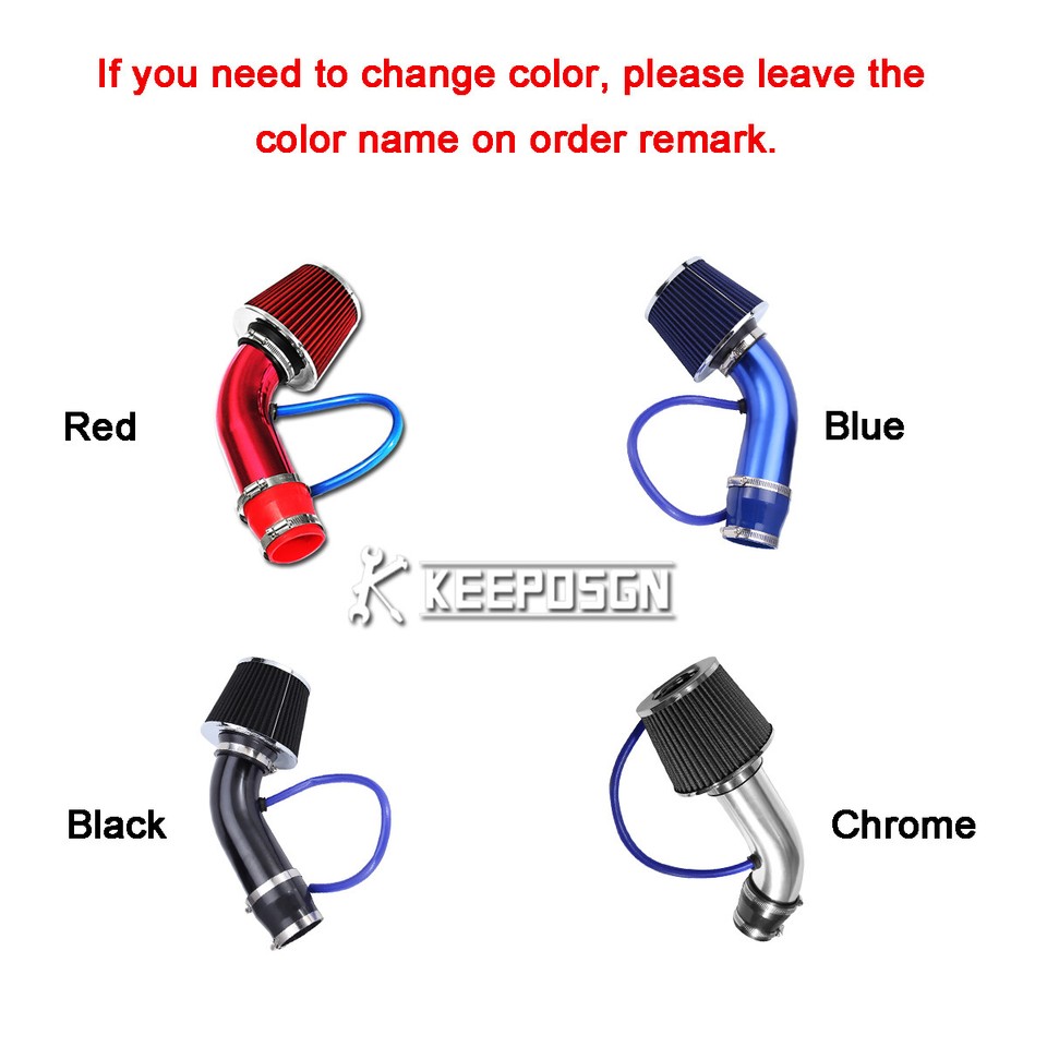 Blue 3" Cold Air Intake Filter Induction Pipe Kit For Fiat 500 Abarth ...