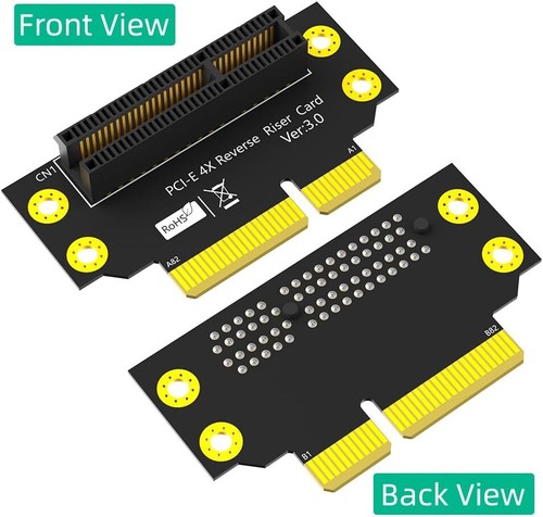 PCI-e 4X3.0 90Degree Reverse Male To Female Riser Card for 1U Server ...