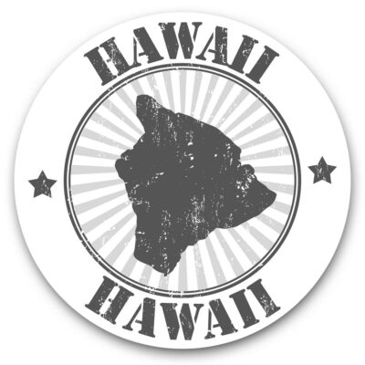 2 x Vinyl Stickers 25cm (bw) - Hawaii Map Holiday USA #39803 | eBay UK
