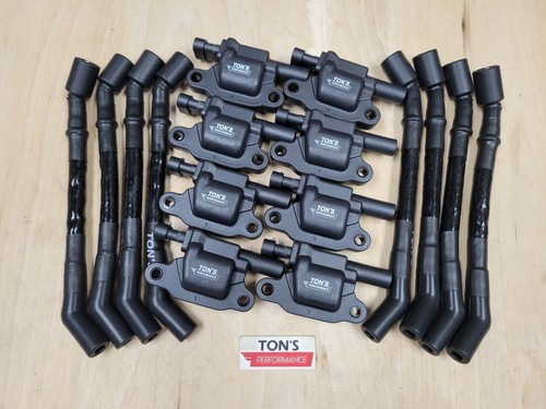 Sleeved 10mm Spark plug Wires Ignition Coils Chevy GM LS2 LS3 LS4 LS7 ...