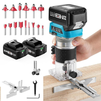 Cordless Compact Router Wood Router Tool With 2PCS 4.0Ah Batteries 21V ...