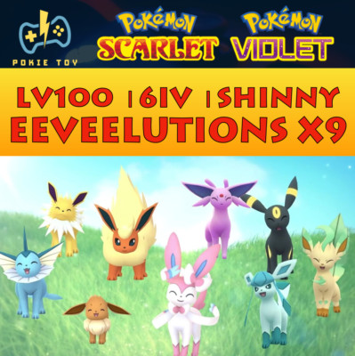 x9 6IV Shiny Eevee Eeveelution with Hidden Ability 9PCS | Pokemon ...
