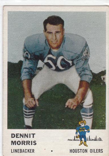 DENNIT MORRIS 1961 Fleer Football card #175 Houston Oilers EX | eBay
