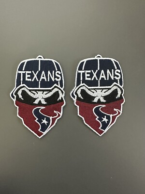 Houston Texans NFL football embroidered skull patch Iron/Sew on NEW Set ...