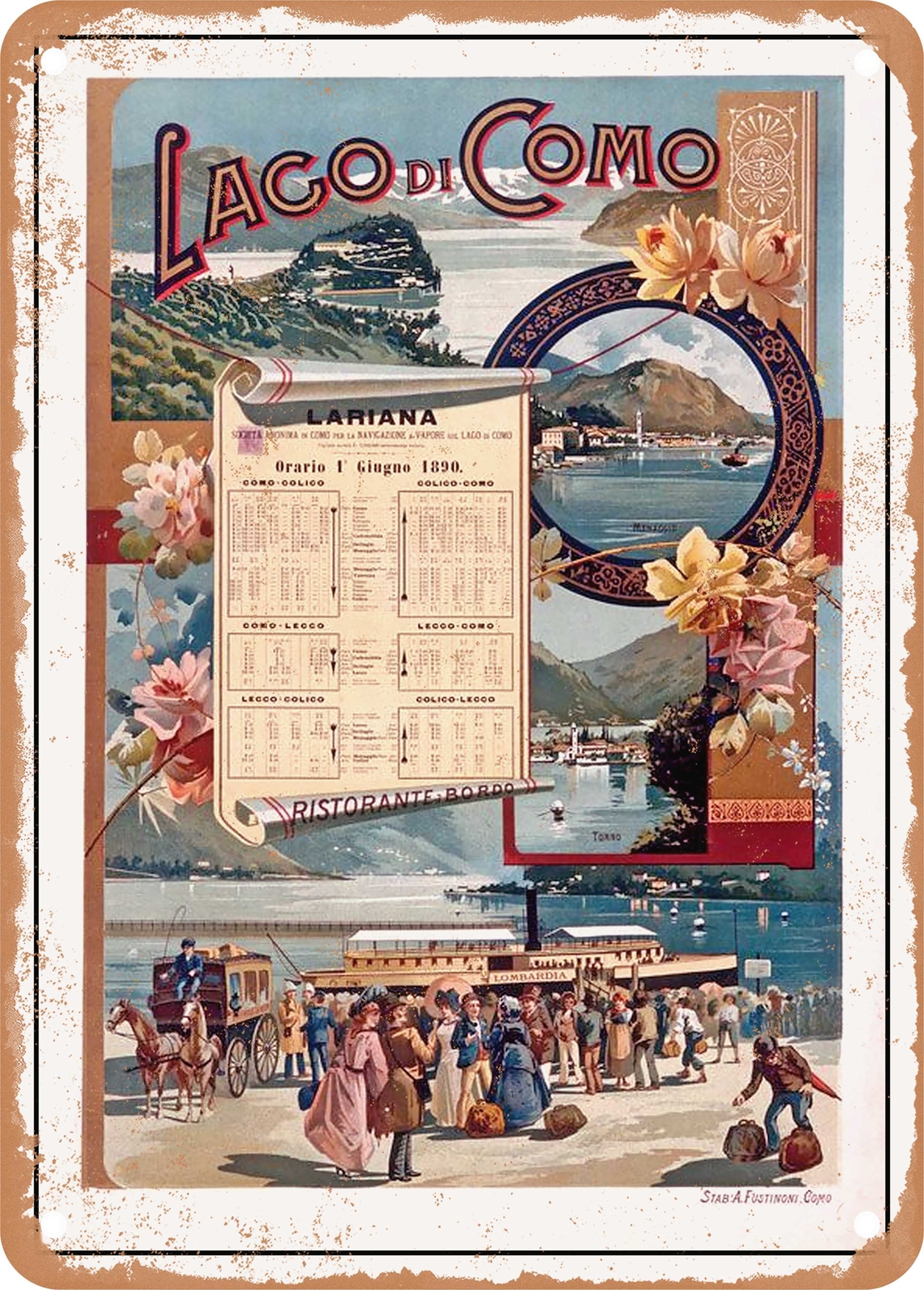 METAL SIGN - 1891 Lake Como Vintage Ad | eBay