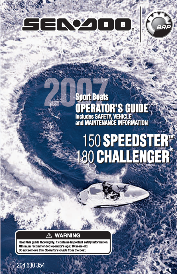 1993-2025 Sea-Doo Sport Boats Pontoons OWNER'S MANUALS Shop Guide BRP ...