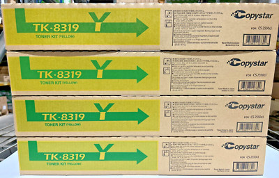 4 Genuine Copystar TK8319Y / TK-8319Y Yellow Toner Set for Copystar CS ...