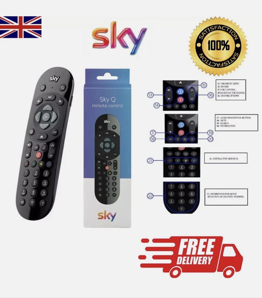 100% SKY Q REMOTE CONTROL ORIGINAL HD INFRARED TV NEW CONTROLLER UK | eBay