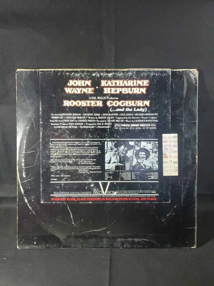 Rooster Cogburn 1978 MCA Disco Vision LaserDisc John Wayne Katharine ...