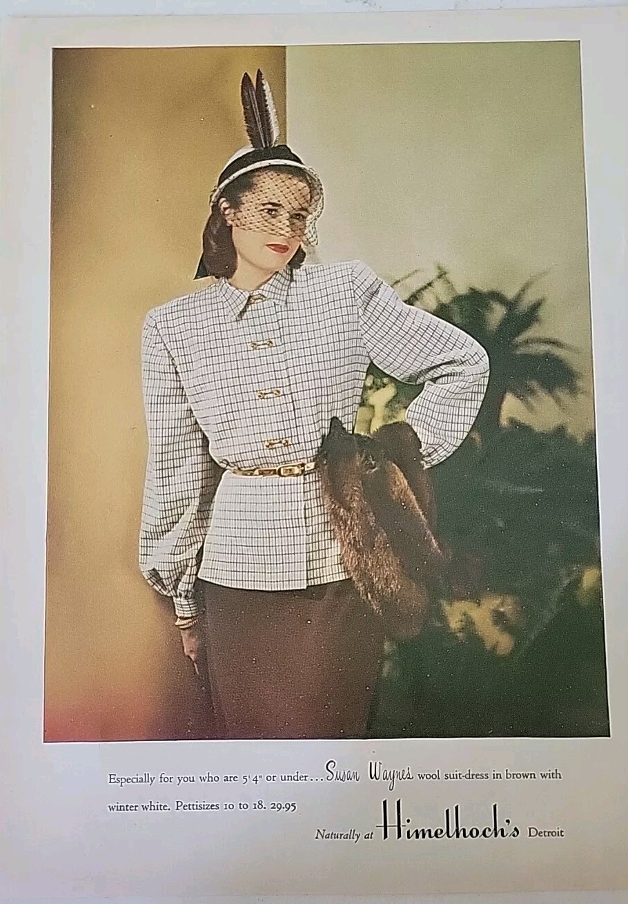 1947 Womens Susan Wayne plaid suit Himelhoch's Detroit MI vintage Ad | eBay