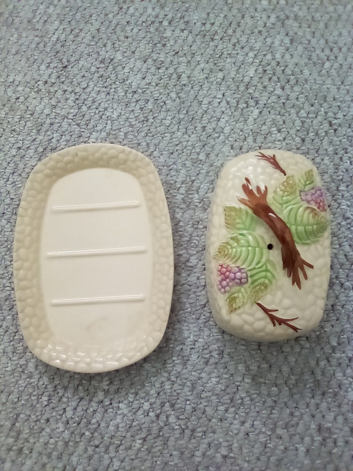 Vintage wade Hand Painted Butter Dish Bramble decoration | eBay UK
