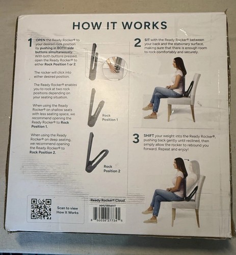 READY ROCKER Adjustable Ergonomic Portable Rocker Cloud/White NO COVER ...