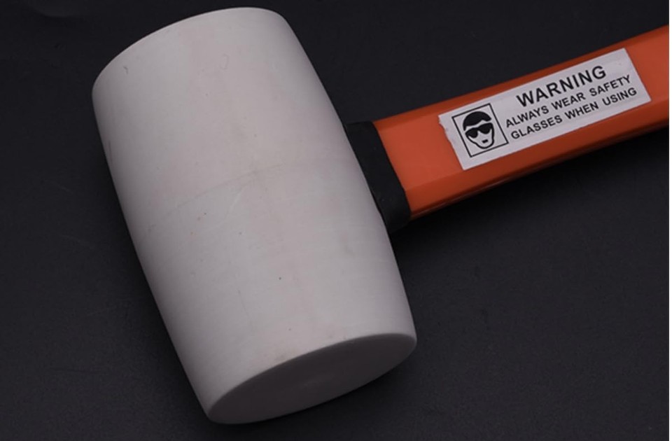 White Rubber Mallet Hammer - Non marking - Durable Eco-Friendly Hammer ...