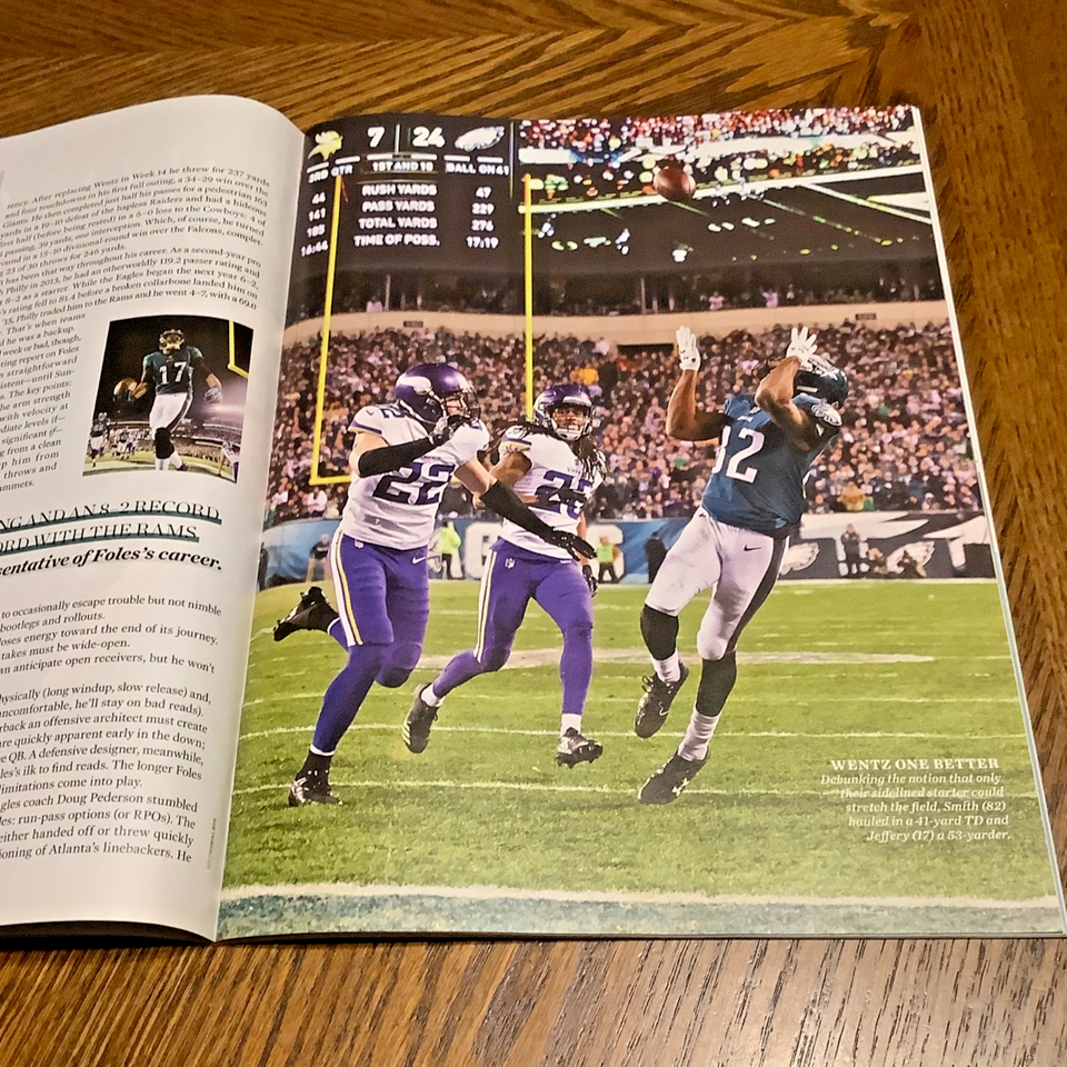 2018 NICK FOLES MVP SIGNED SUPER BOWL 52 FOOTBALL SI PHILA EAGLES BEAT ...