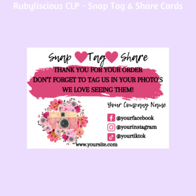 Snap Tag & Share Cards - Personalised - A6 - FREE POST | eBay UK
