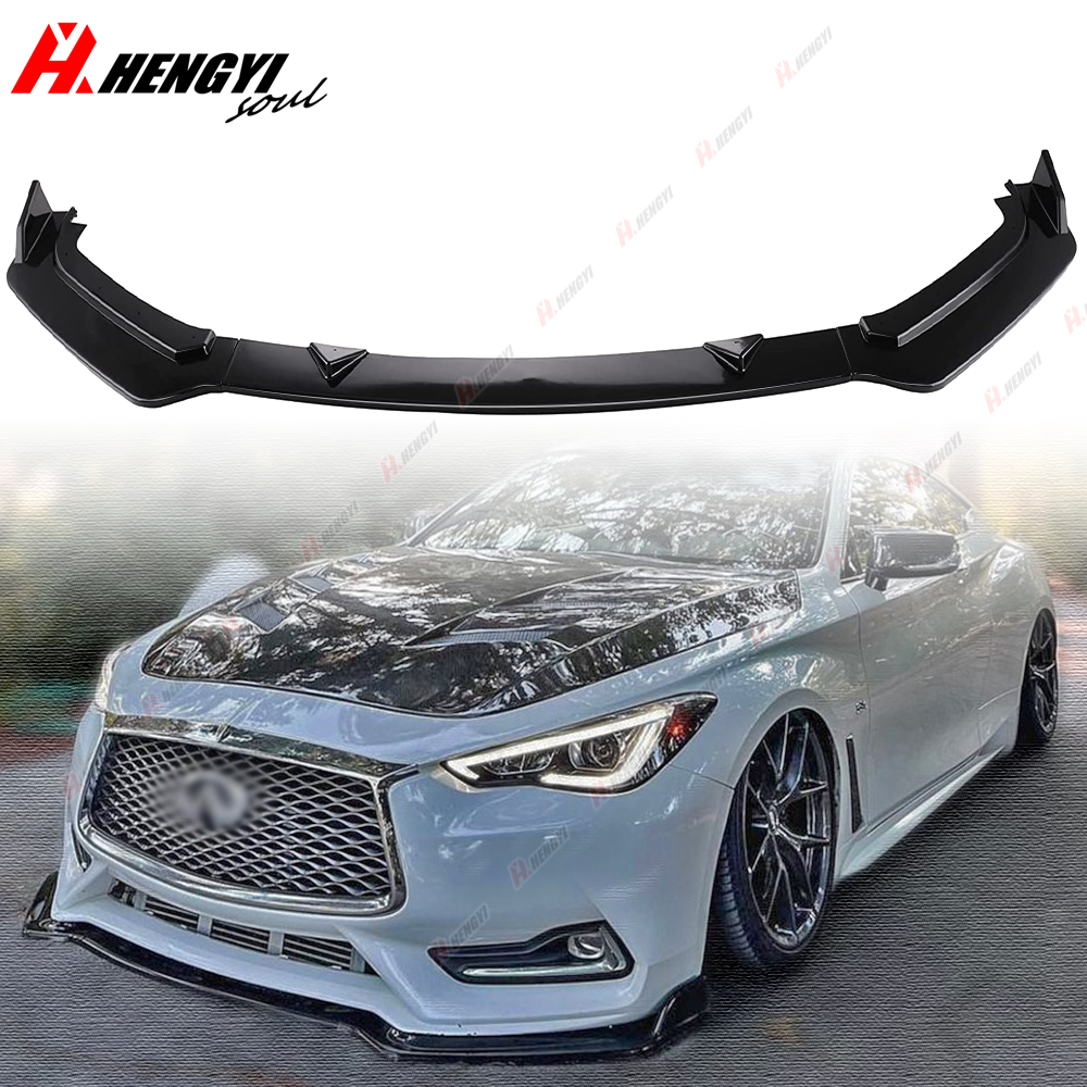 For 2017-2022 Infiniti Q60 Gloss Black Front Bumper Lip Splitter ...