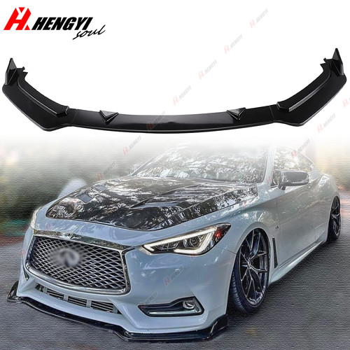 For 2017-2022 Infiniti Q60 Gloss Black Front Bumper Lip Splitter ...