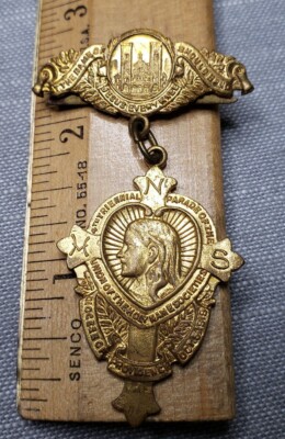 Vintage Pendant medal Pin Holy Name Society Event 1919 Diocese of ...