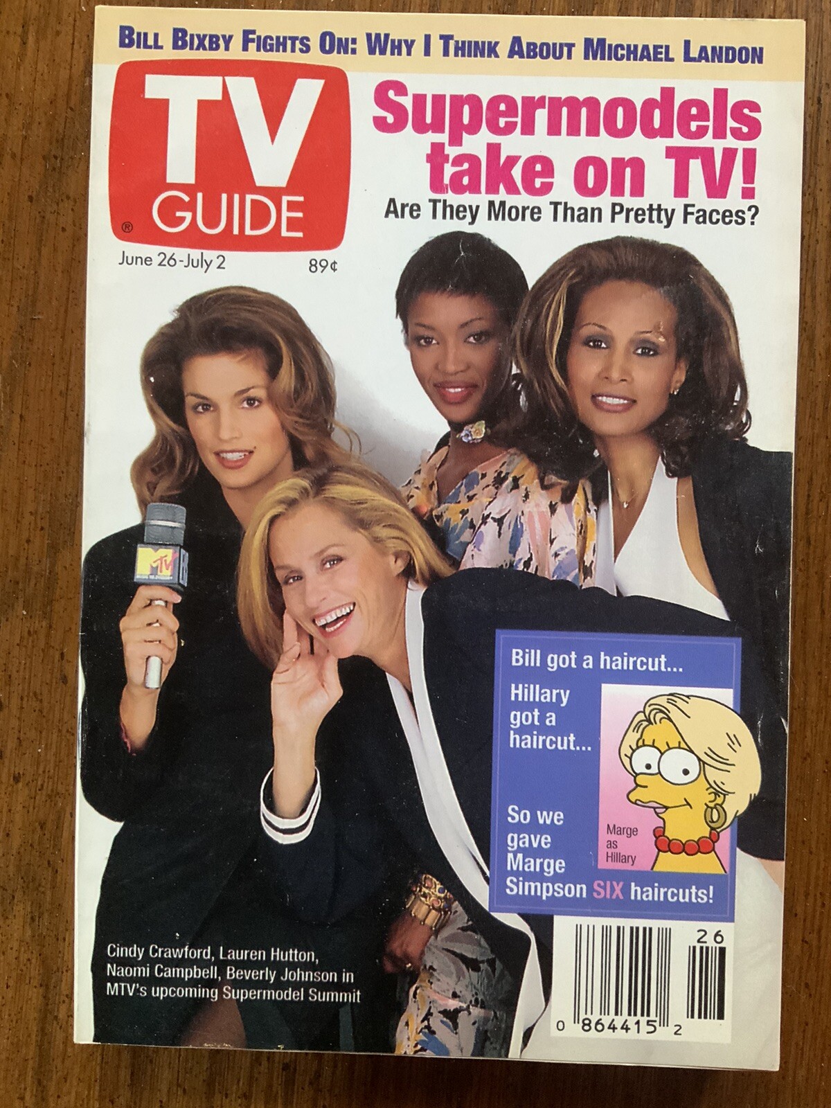 TV Guide Magazine June 26-July 2 1993 Cindy Crawford & Lauren Hutton | eBay