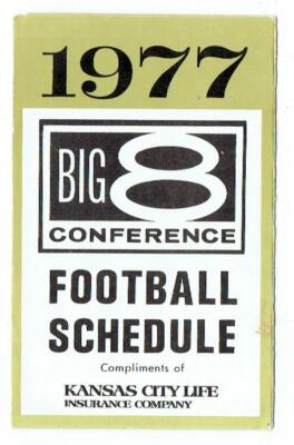 BIG 8 FOOTBALL CONFERENCE ~ 1977 Pocket Schedule ~ FREE SHIPPING | eBay