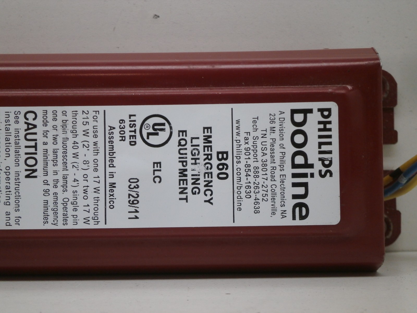 Bodine B60ELCRED Fluorescent Emergency Ballast Battery B60ELC B60 | eBay