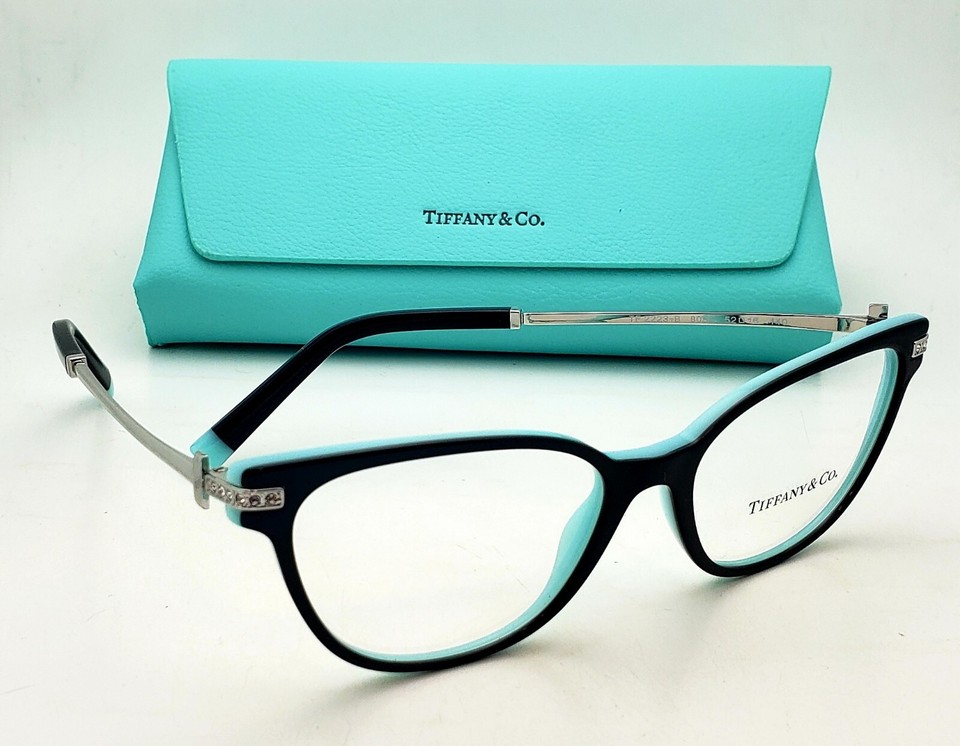 TIFFANY & Co. Eyeglasses TF 2223-B 8055 54-16 Black on Blue Frames with ...
