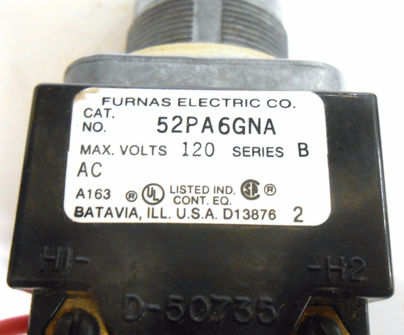 FURNAS PUSH-TO-TEST BUTTON, 52PA6GNA, SERIES B, MAX VOLTS 120, GREEN | eBay