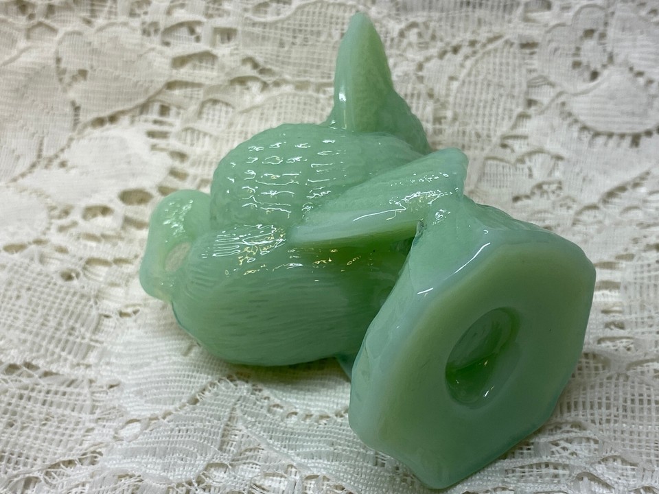 Jadeite green milk glass Thanksgiving Turkey paperweight chicken Easter ...