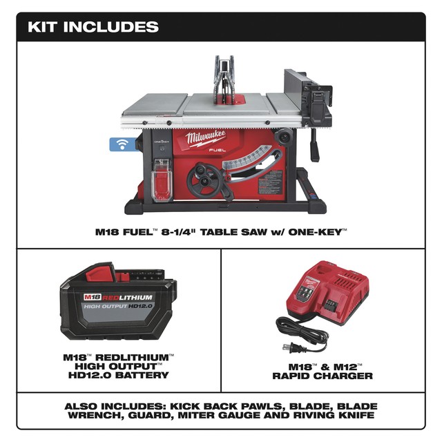 Milwaukee 2736-21HD M18 FUEL 8-1/4 in. Table Saw with ONE-KEY Kit for ...