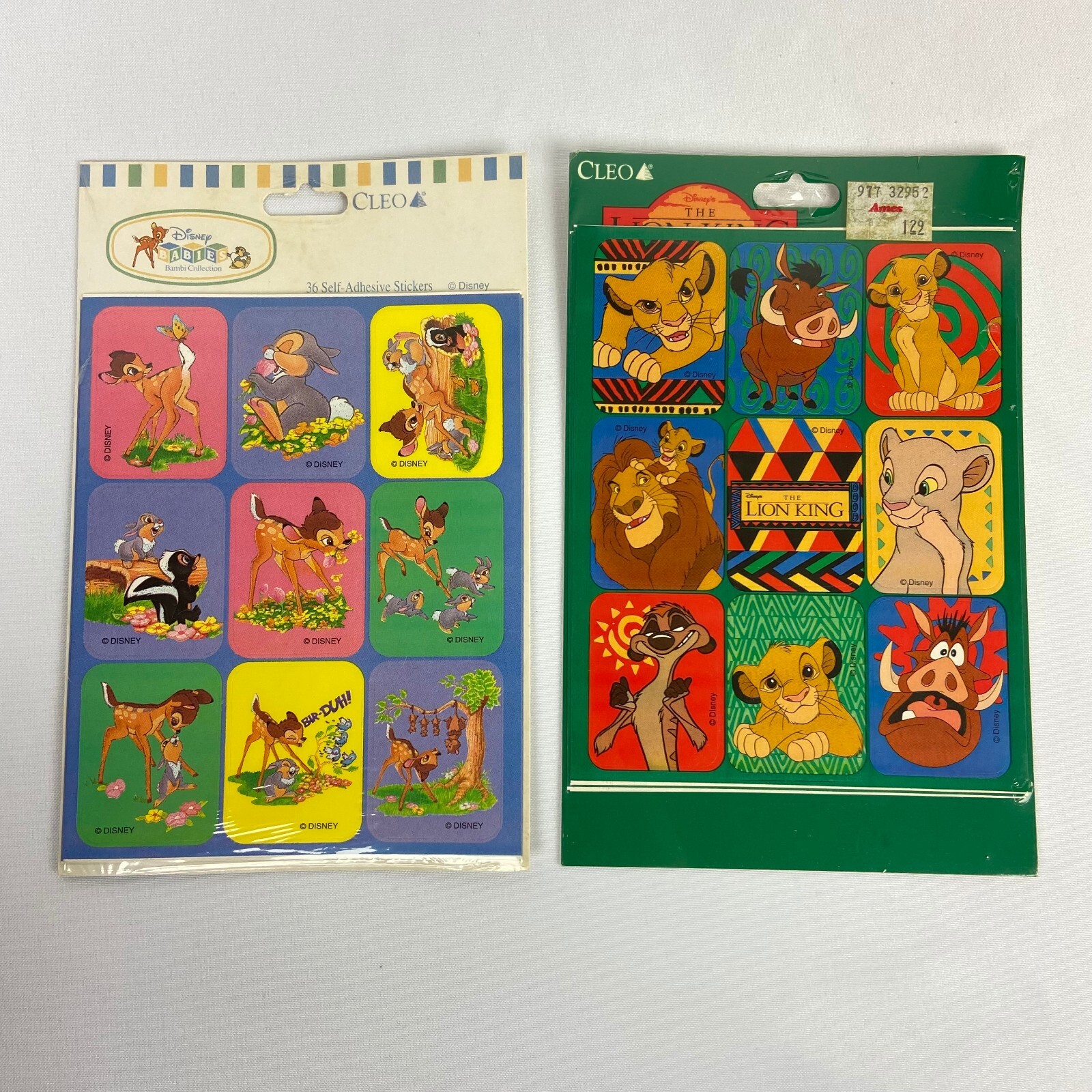Vintage Cleo Stickers Disney's The Lion King Simba Nala Timon Bambi ...