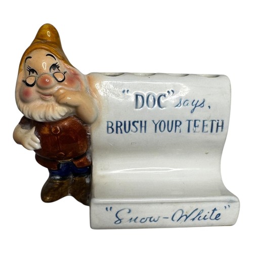 Vintage Walt Disney Productions "Doc" Toothbrush Holder Snow White ...