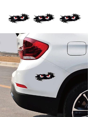 3Pcs Vinyl Bumper Decal Angry Eyes Car Stickers Waterproof Black ...