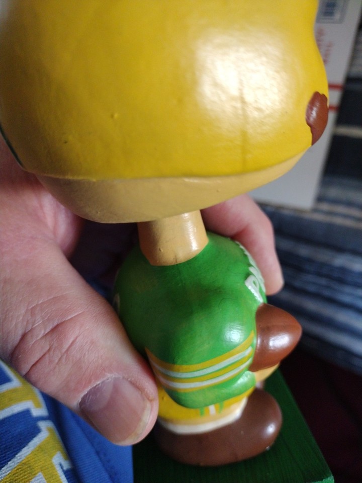 Vintage Green Bay Packers Wood Base RARE Football Bobblehead Nodder | eBay