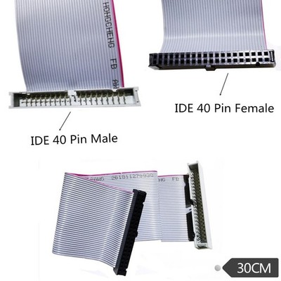 1× 40-Pin Male to Female IDE Extension 40 Pin Cable Adapter Connector ...