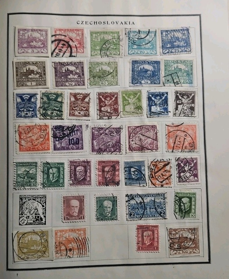 WORLDWIDE-OLD GROSSMAN ILLUSTRATED PREMIER STAMP Used 700 ++ Stamps (SB ...