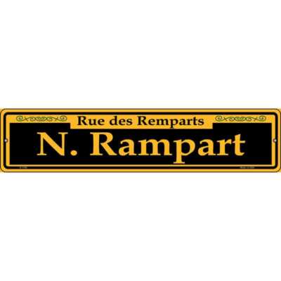 N. Rampart Yellow Novelty Small Metal Street Sign K-1185 | eBay
