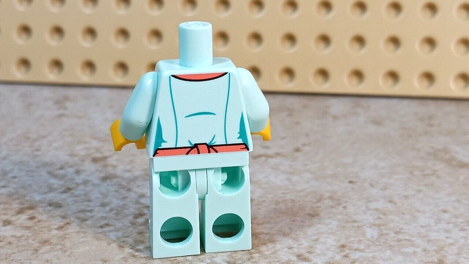 New LEGO Apron Work Clothes Torso Aqua Printed Legs ADD Your HEAD Broke ...