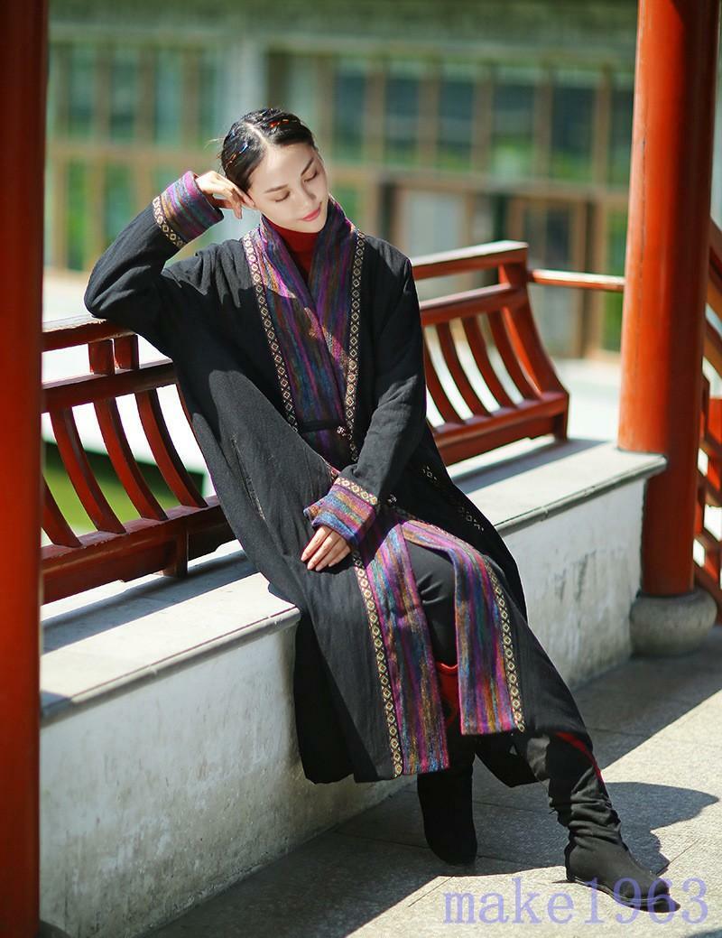 Womens Retro Floral Coat Folk Chinese Jacket Overcoat Womens Retro Floral Coat Folk Chinese Jacket Overcoat