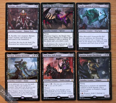 MTG Magic Set of 6 Dominaria Legendary Black Creatures *NM* Commander ...