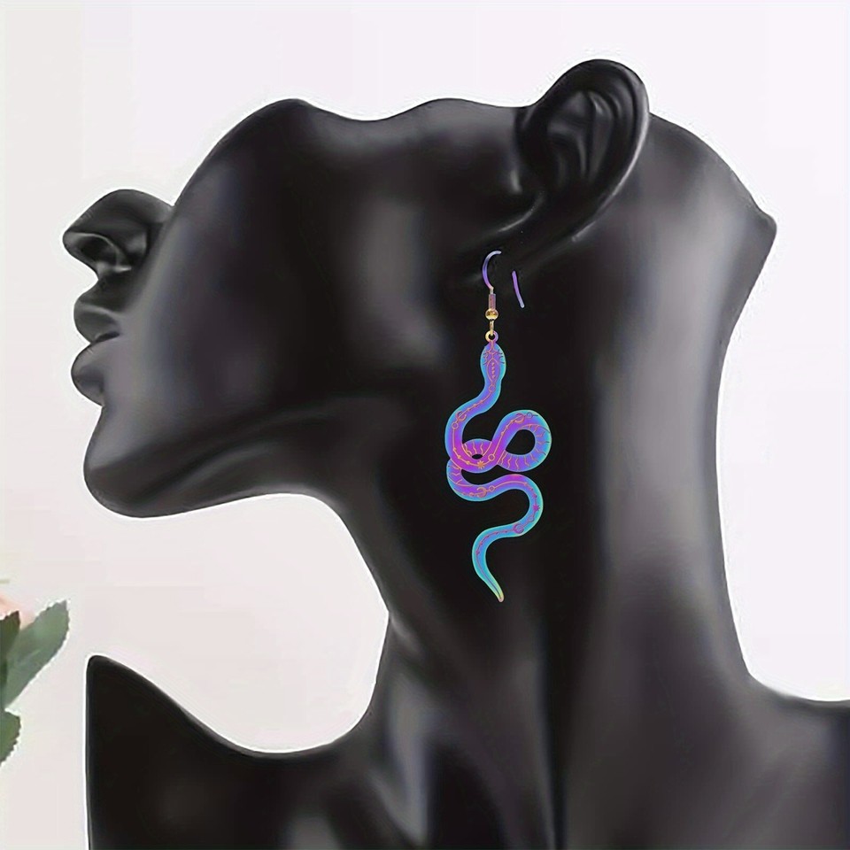 SHINY PURPLE TWISTY SNAKE EARRINGS | eBay