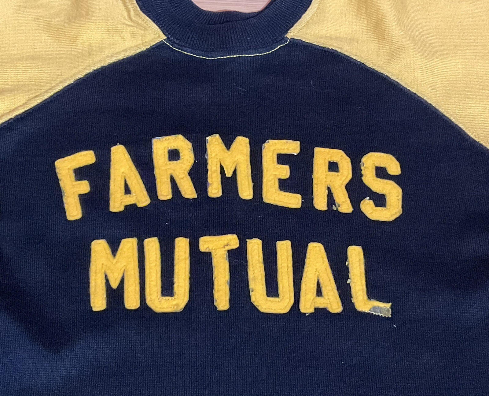 Farmers Mutual Vintage Antique Athletic Jersey Worn B… - Gem