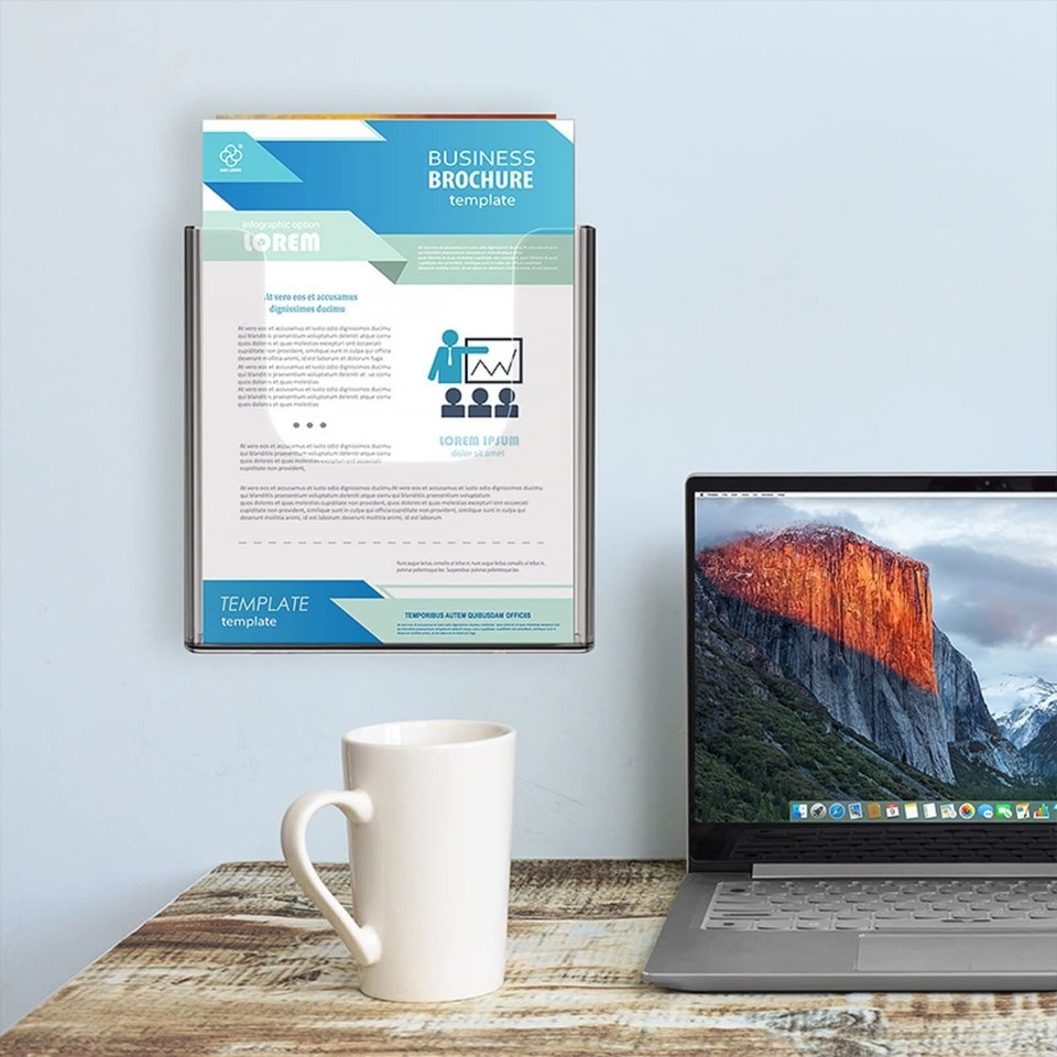 Clear Acrylic A4 Document Holder Office File Organiser Wall Mounted ...