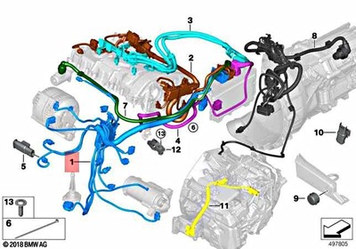 Genuine BMW F20 F21 F22 Wiring Harness Motor Sensorsystem Module ...