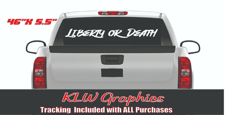 Liberty or Death Window Decal Sticker 2A Amendment Gun AR-15 Truck Def ...
