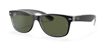 Ray-Ban New Wayfarer Black/Transparent 55mm Green G-15 Sunglasses ...