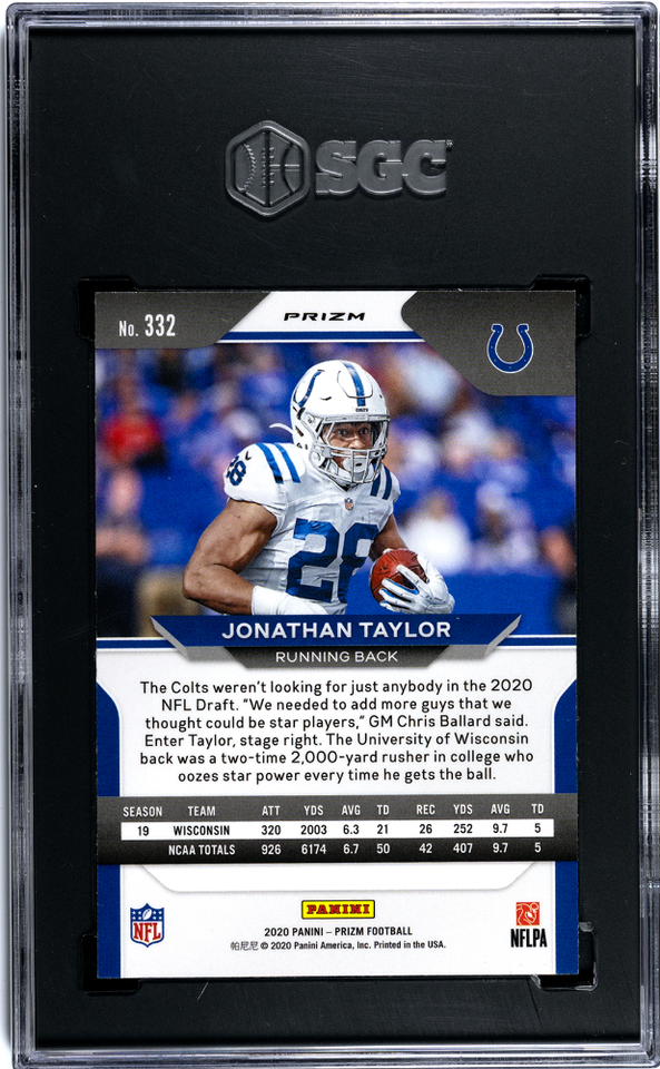 2020 Panini Prizm Jonathan Taylor #332 Orange Disco Prizm SGC 8 | eBay