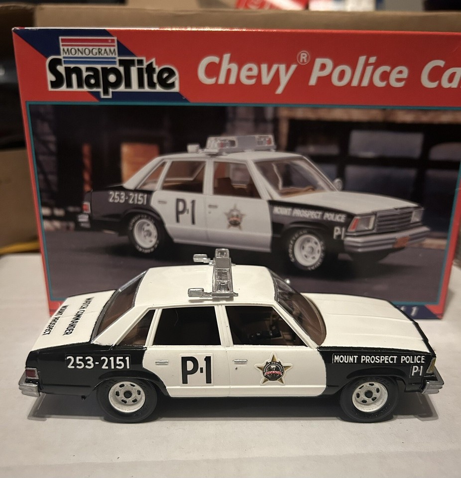 Vintage Rare Red Box Monogram ‘SnapTite’ Chevy Police Car. 1/32 ...